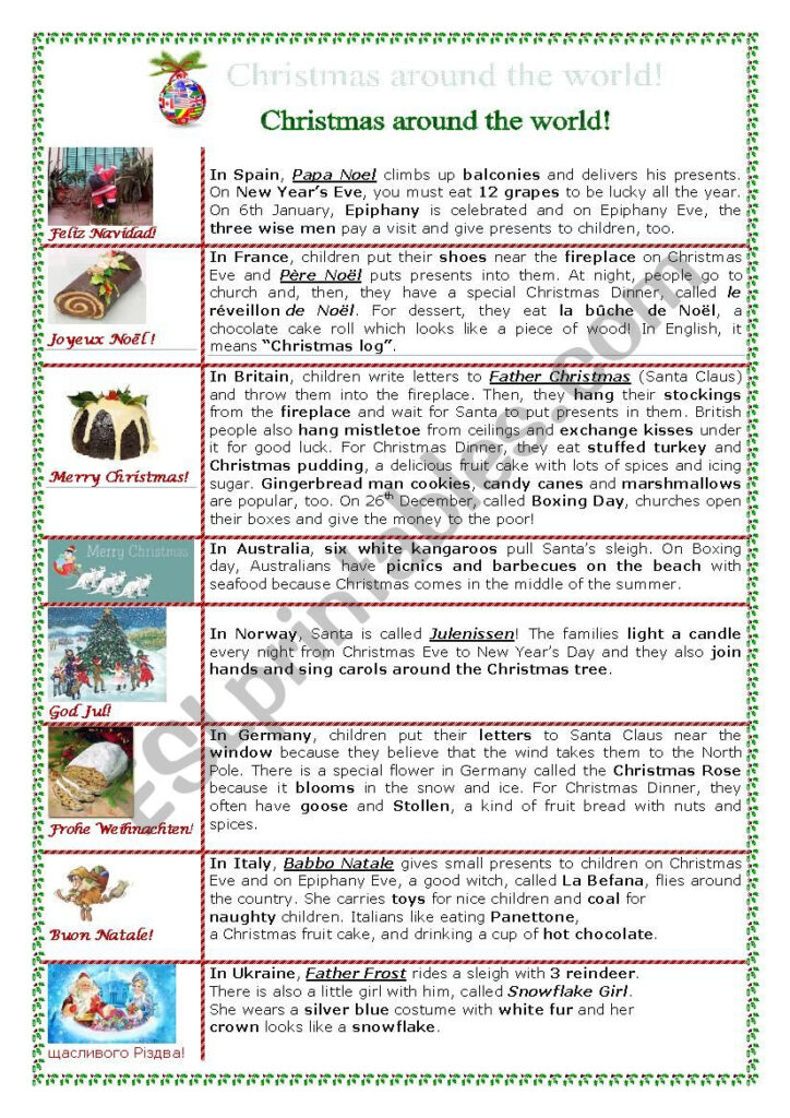 Christmas Around The World Worksheets Printables-159 | Lyana Worksheets