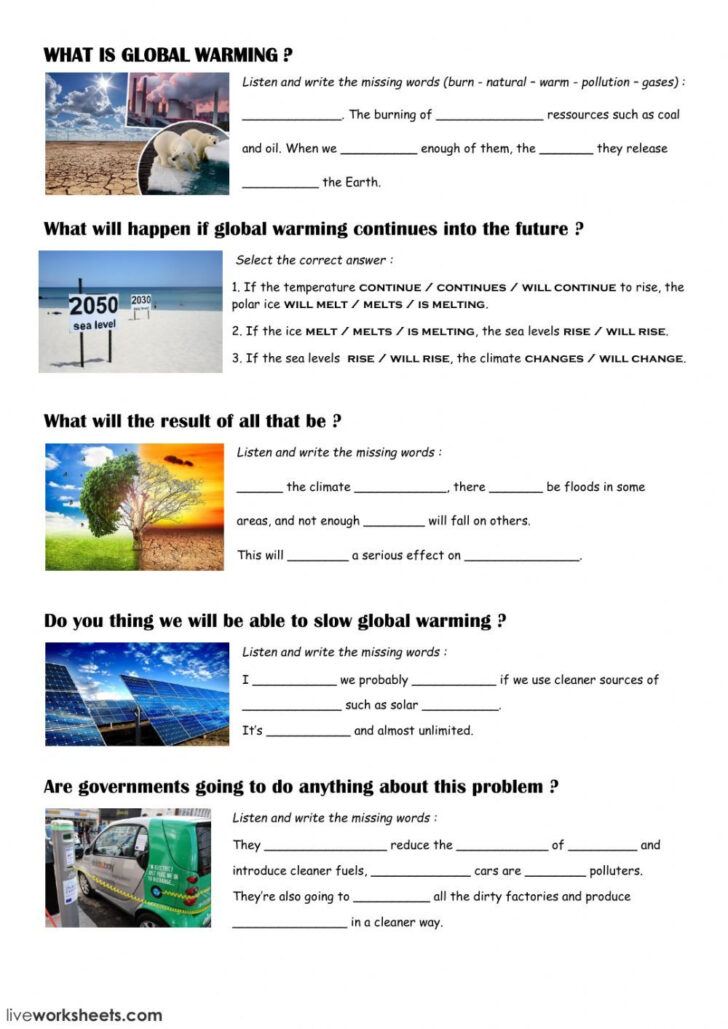 Climate Change Printable Worksheets-159 | Lyana Worksheets