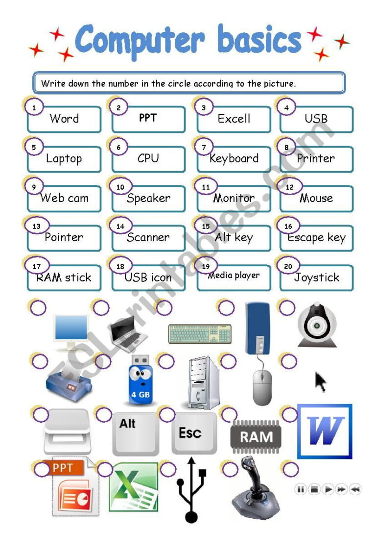 Computer Worksheets Printables 159 Lyana Worksheets