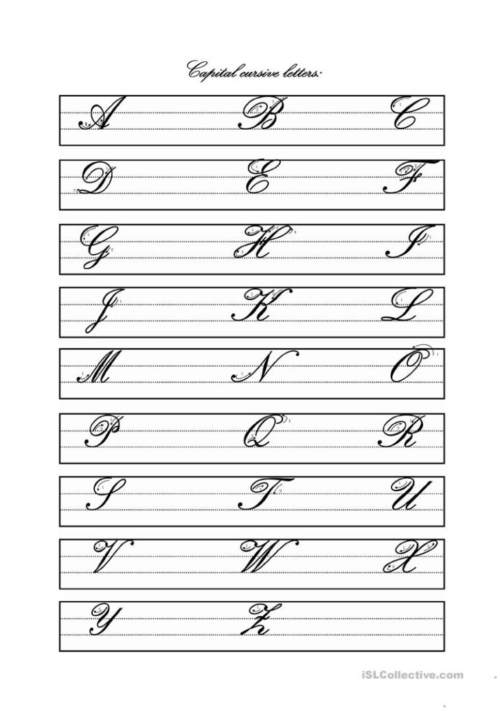 Cursive Writing Worksheets Printable Capital Letters-159 | Lyana Worksheets
