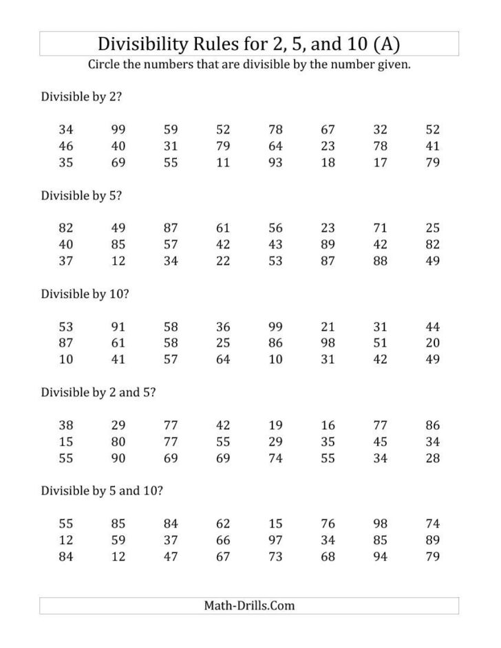Divisibility Worksheets Printable-159 | Lyana Worksheets