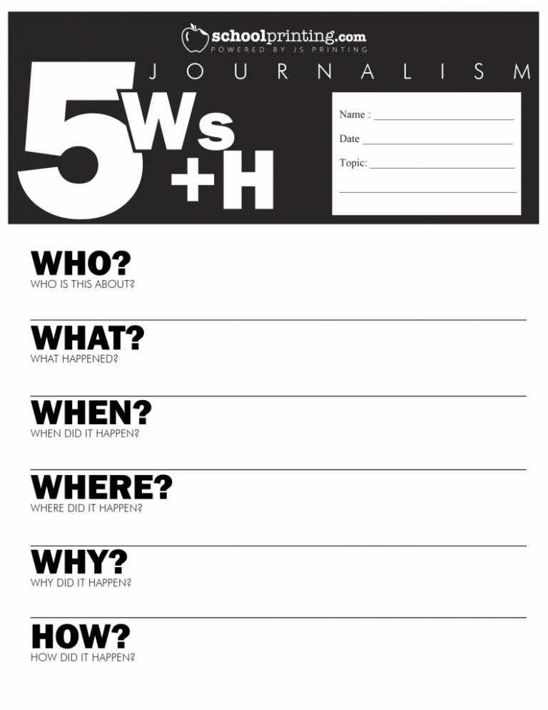 Free Printable 5 Ws Worksheets-159 | Lyana Worksheets