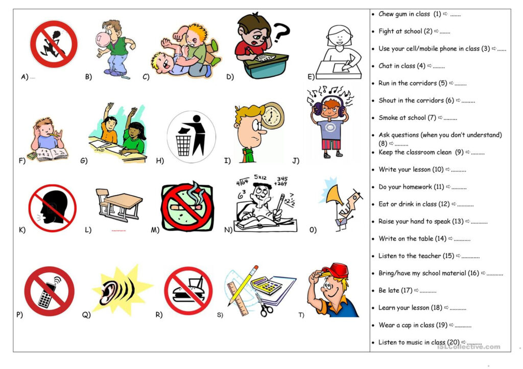 Free Printable Classroom Rules Worksheets-159 | Lyana Worksheets