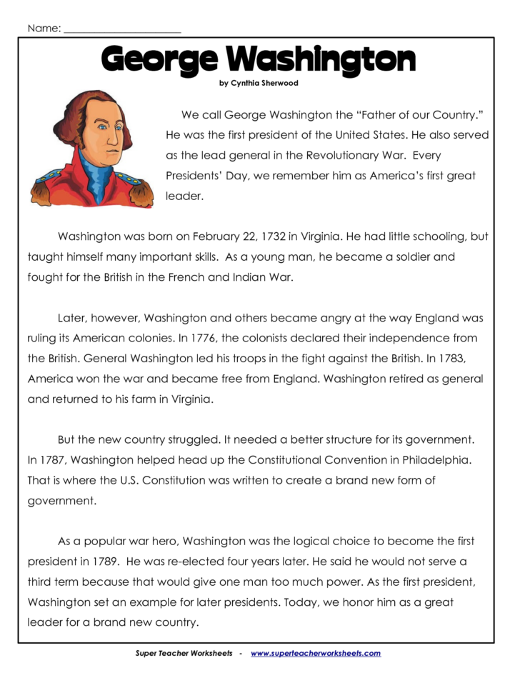 Free Printable George Washington Worksheets-159 | Lyana Worksheets