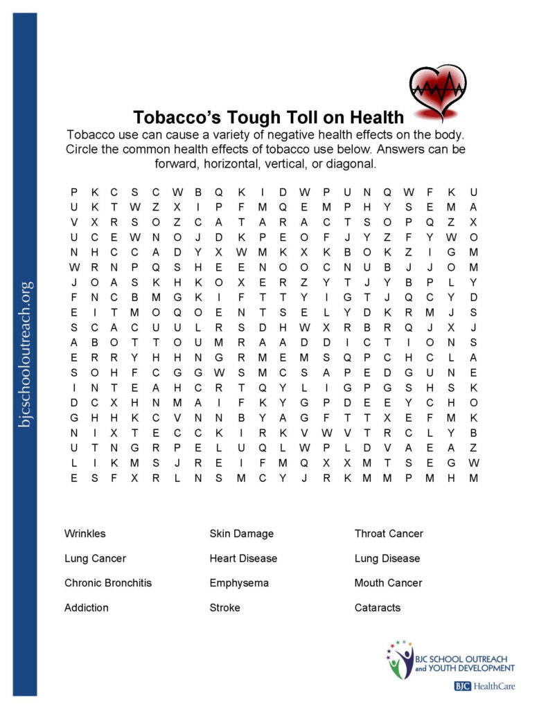 Free Printable Health Worksheets For Middle School | Lyana Worksheets
