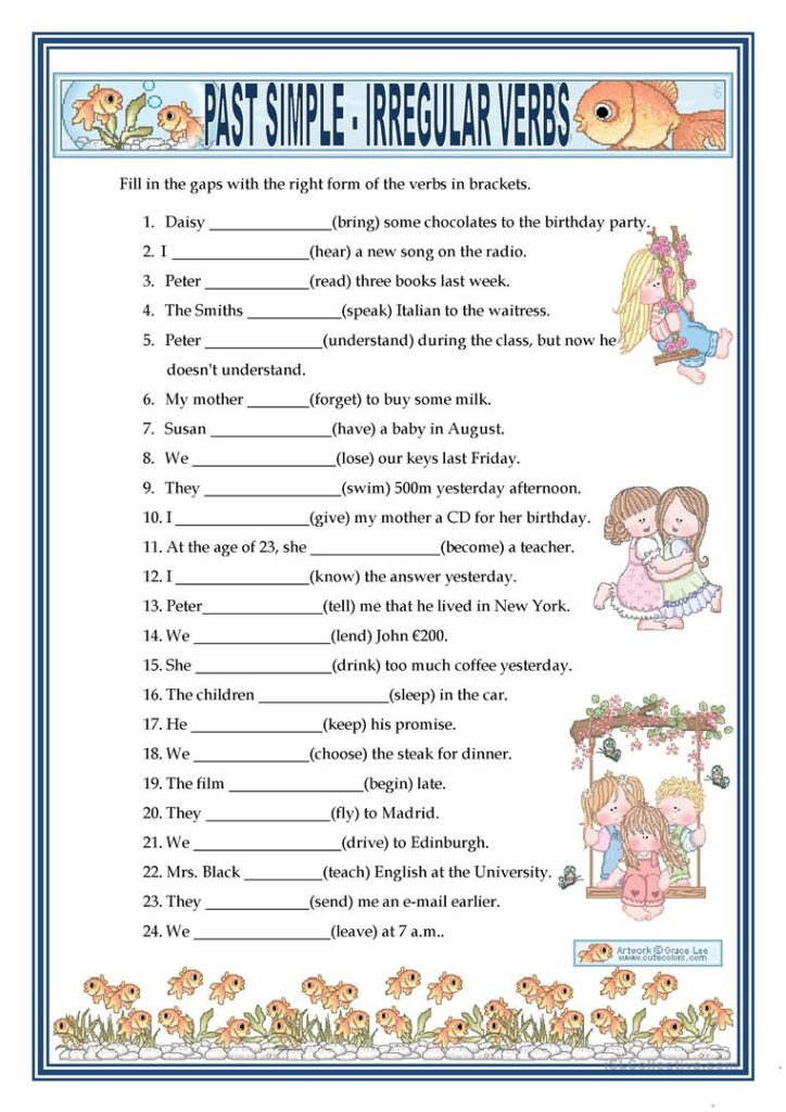 Free Printable Irregular Verb Worksheets-159 | Lyana Worksheets