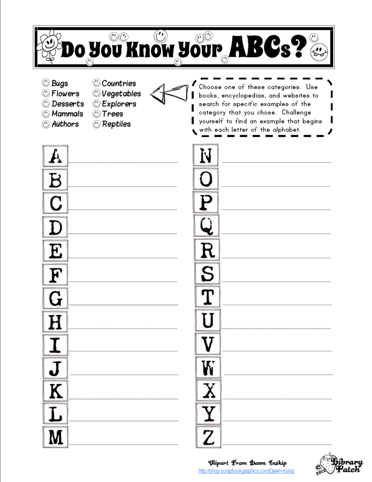 Free Printable Library Skills Worksheets-159 | Lyana Worksheets