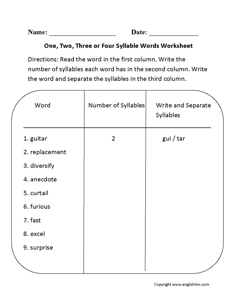 Free Printable Open And Closed Syllable Worksheets-159 | Lyana Worksheets