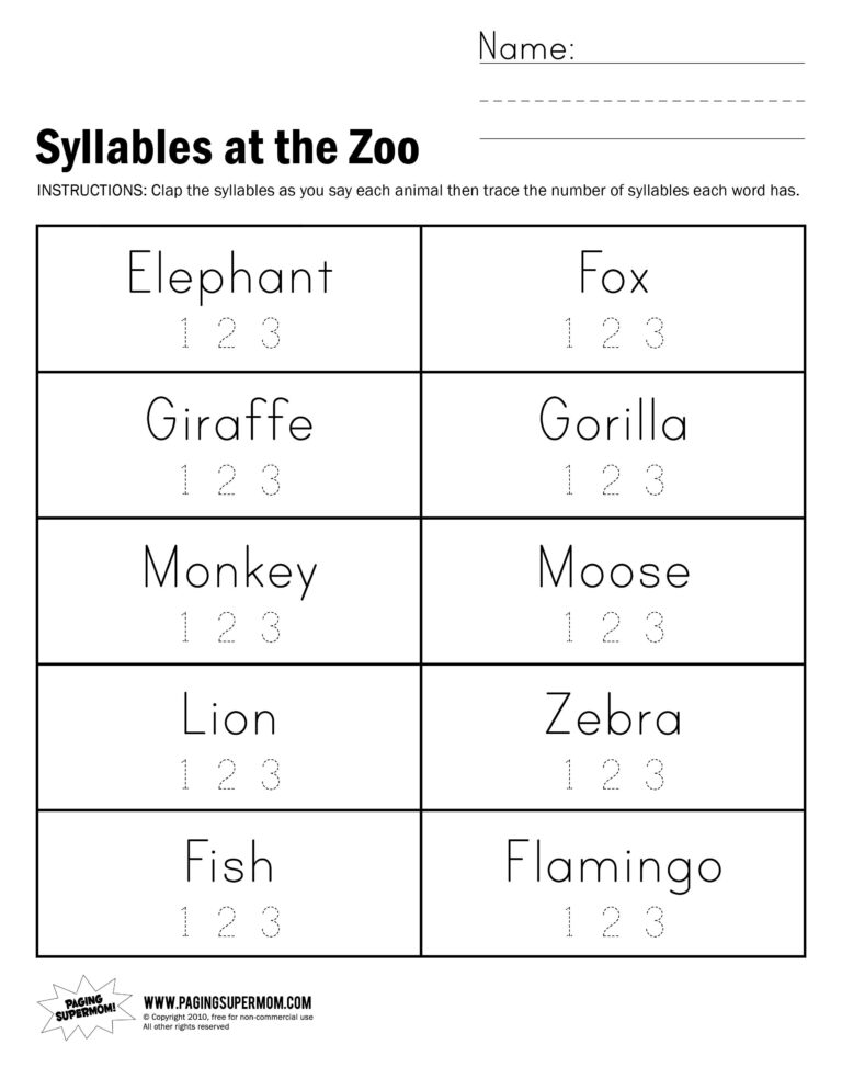 Free Printable Open And Closed Syllable Worksheets-159 | Lyana Worksheets