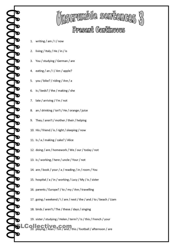 Free Printable Scrambled Sentences Worksheets-159 | Lyana Worksheets