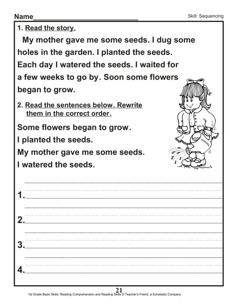 Free Printable Sequencing Worksheets For 1st Grade-159 | Lyana Worksheets