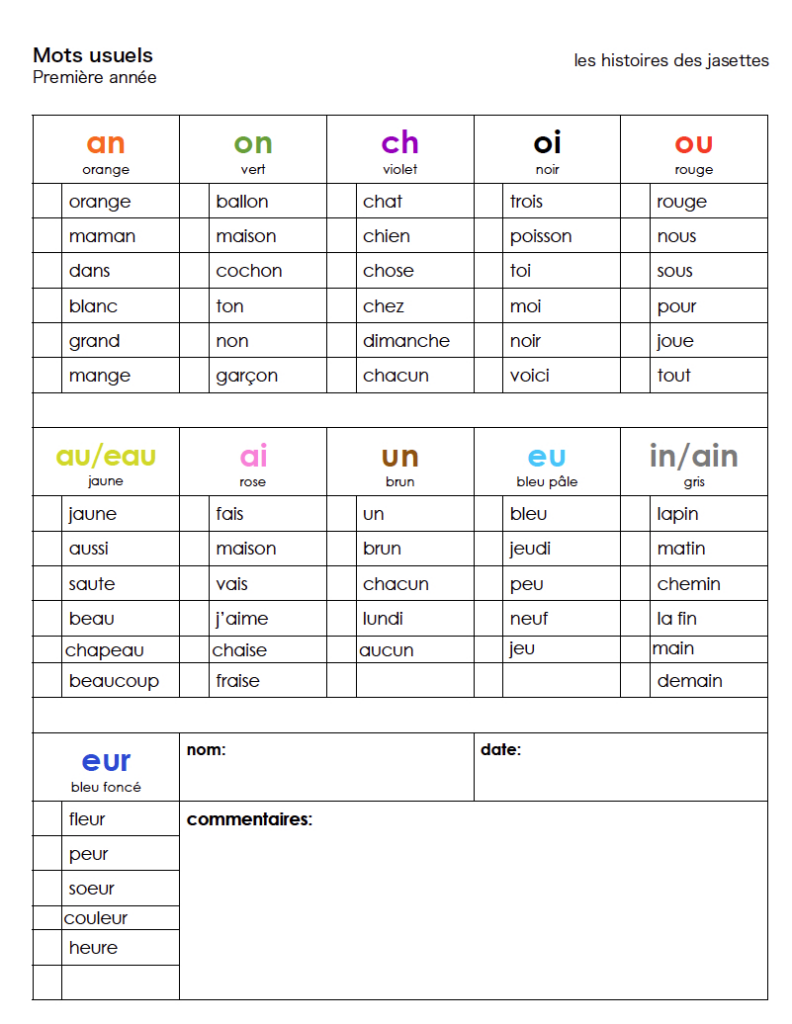 Grade 1 French Immersion Printable Worksheets-159 | Lyana Worksheets