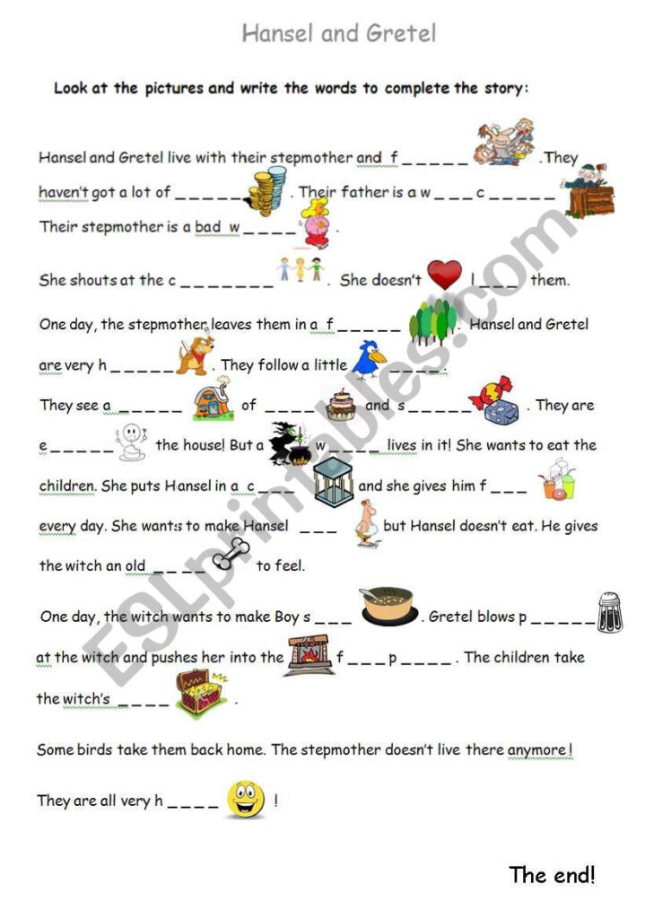 Hansel And Gretel Printable Worksheets-159 | Lyana Worksheets
