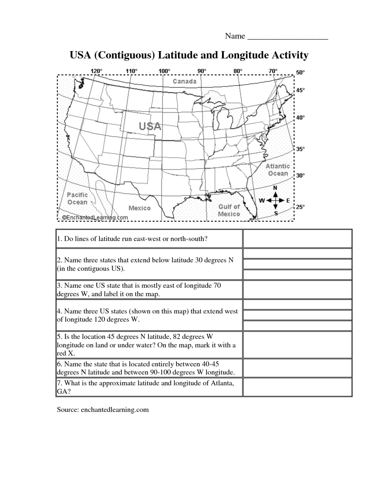 Latitude And Longitude Worksheets Free Printable-159 | Lyana Worksheets