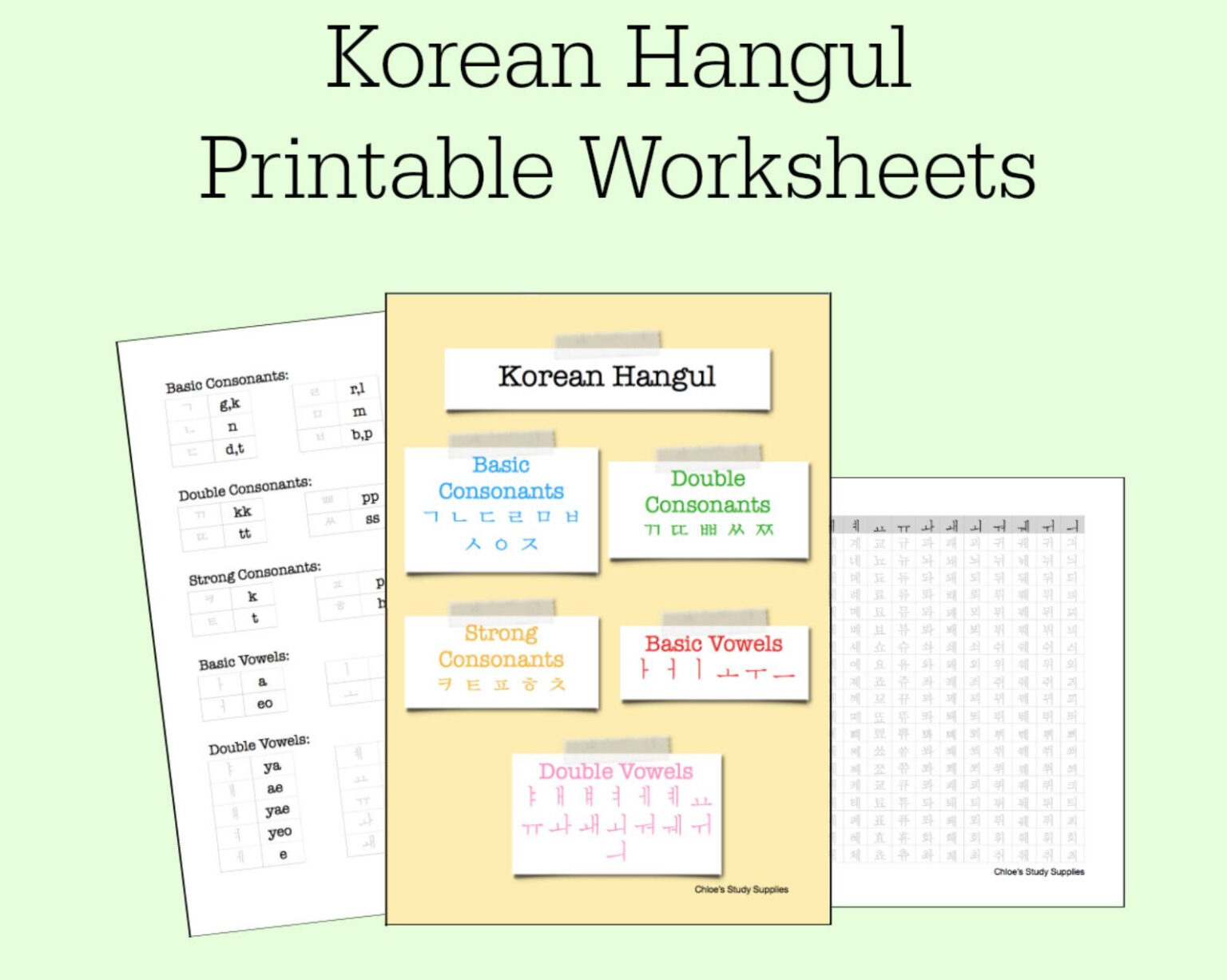 Printable Korean Language Worksheets-159 | Lyana Worksheets