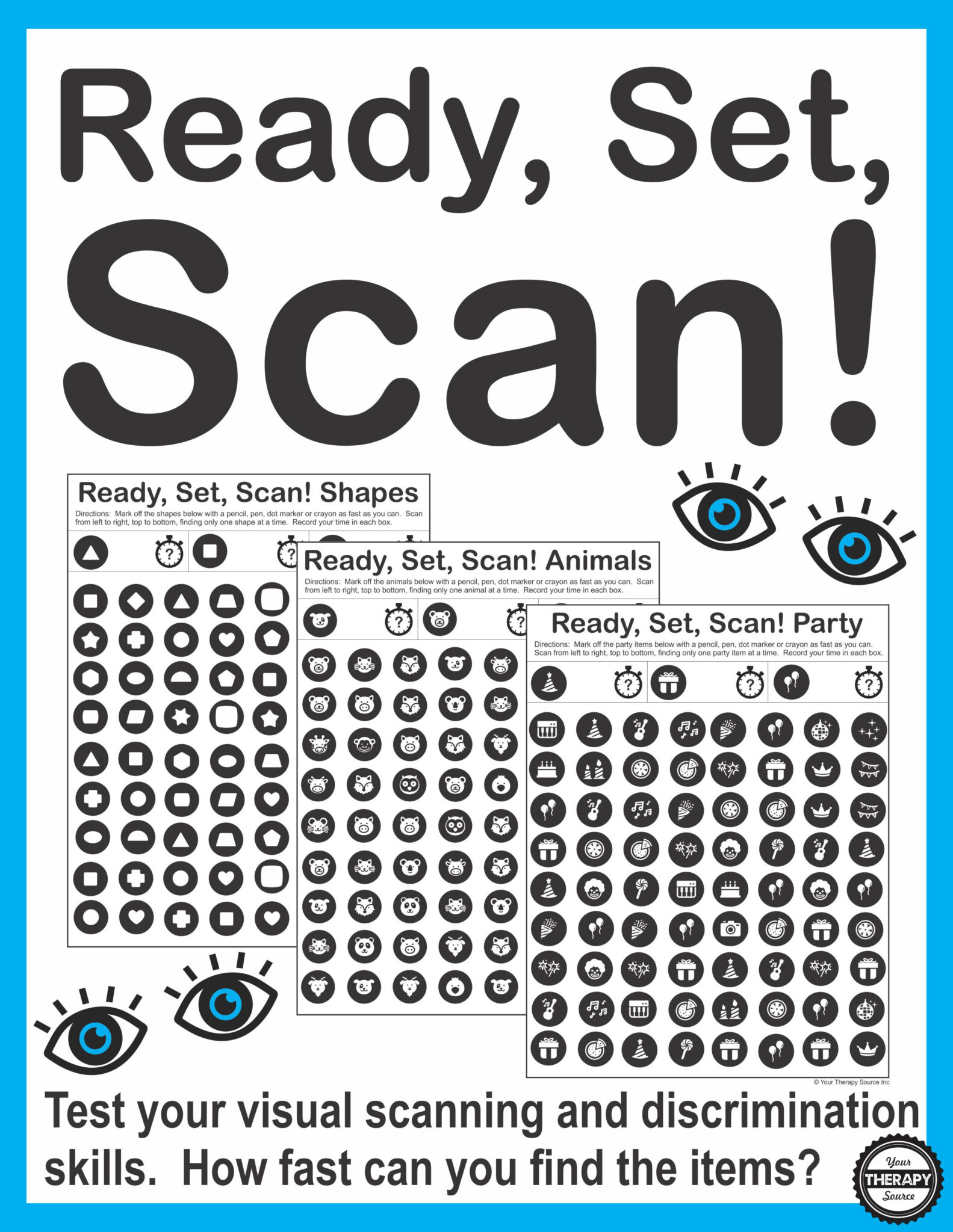 Printable Visual Scanning Worksheets For Adults-159 | Lyana Worksheets