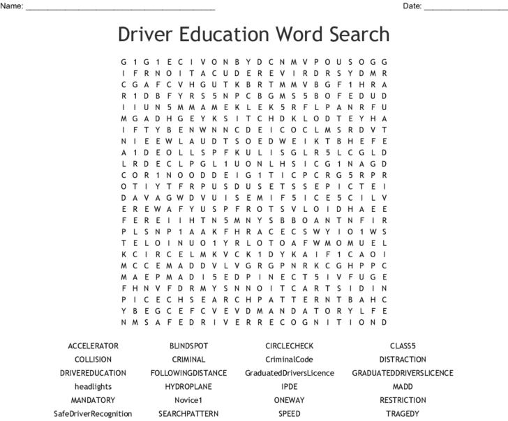 Printable Worksheets For Drivers Education-159 | Lyana Worksheets