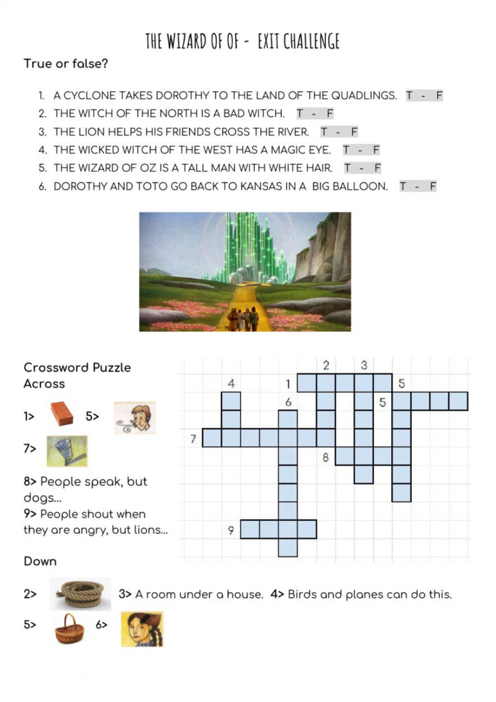 The Wizard Of Oz Printable Worksheets-159 | Lyana Worksheets