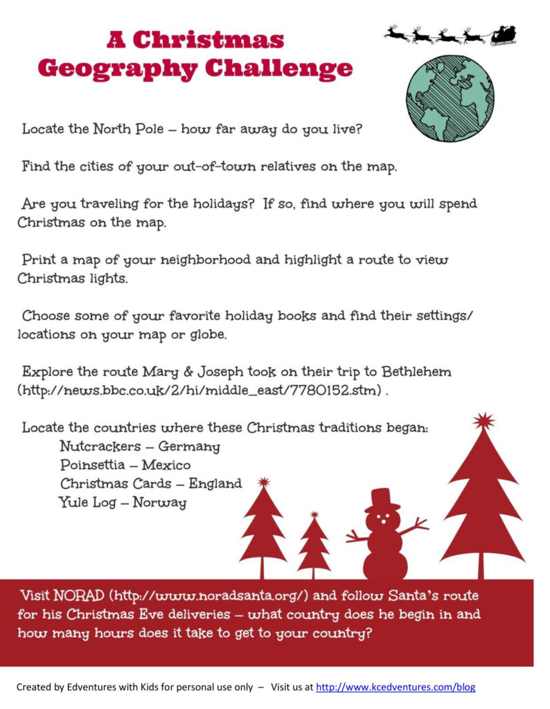 Christmas Map Skills Worksheet | Lyana Worksheets