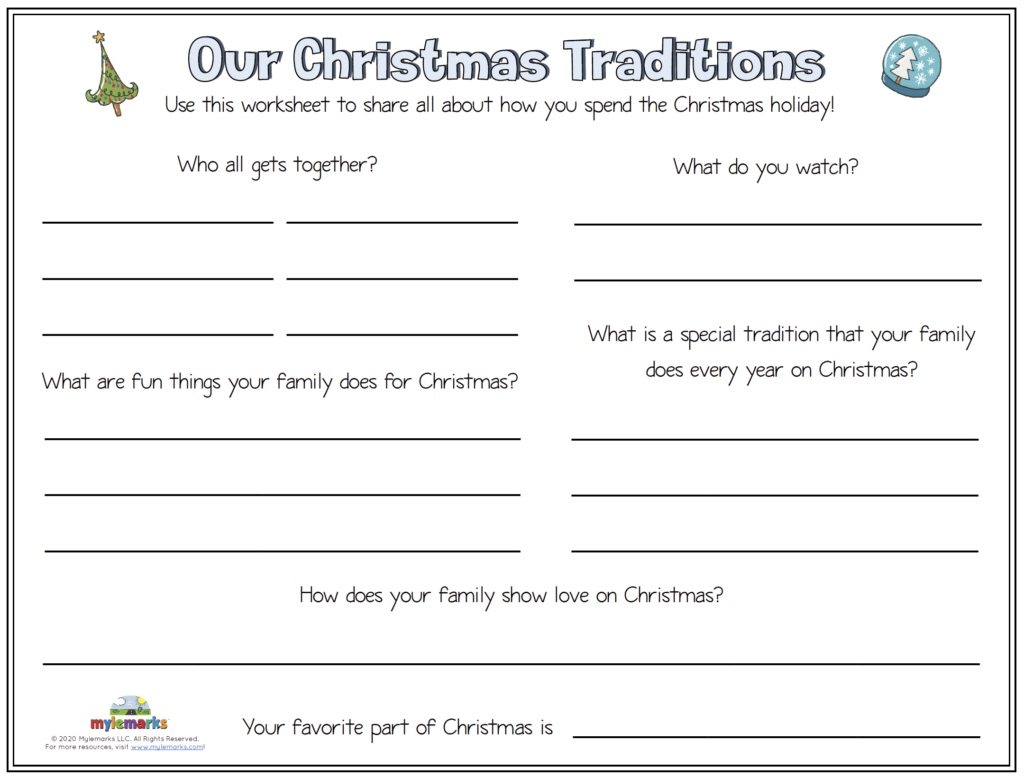 All About My Christmas Worksheet | Lyana Worksheets