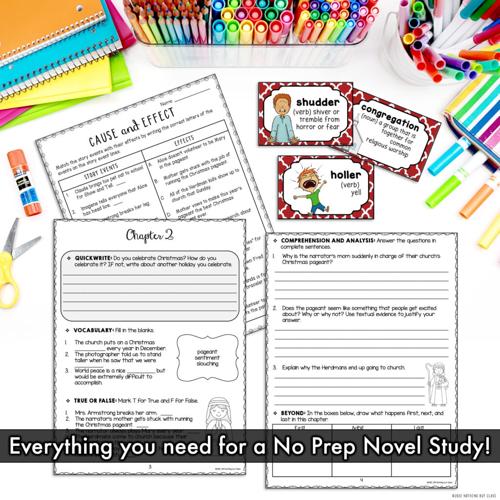 The Best Christmas Pageant Ever Worksheets | Lyana Worksheets