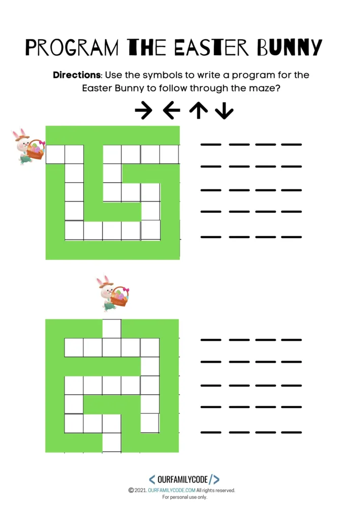 Easter Bunny Egg Hunt Coding For Kids - Our Family Code With Regard To ...