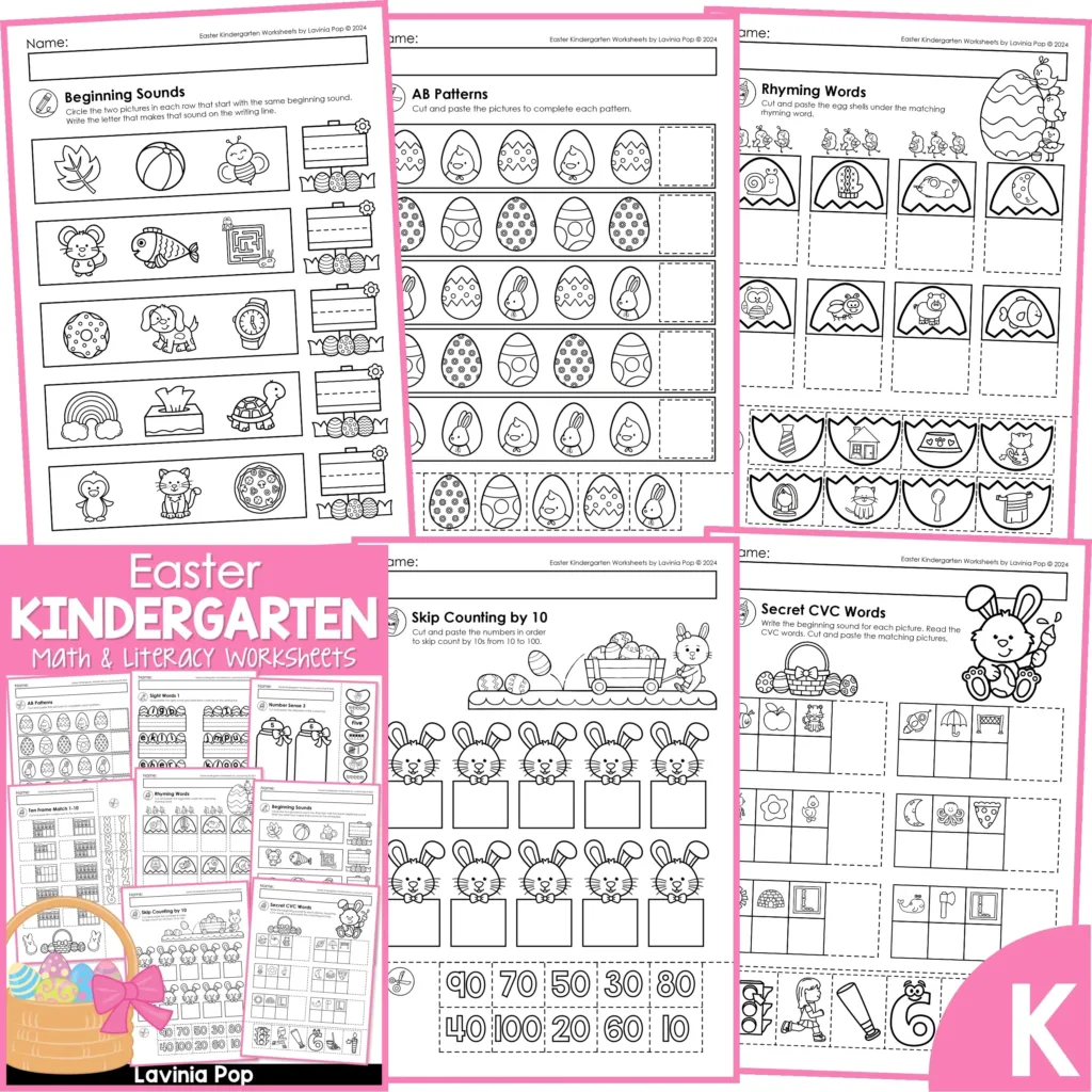 Easter Beginning Sounds Worksheets | Lyana Worksheets