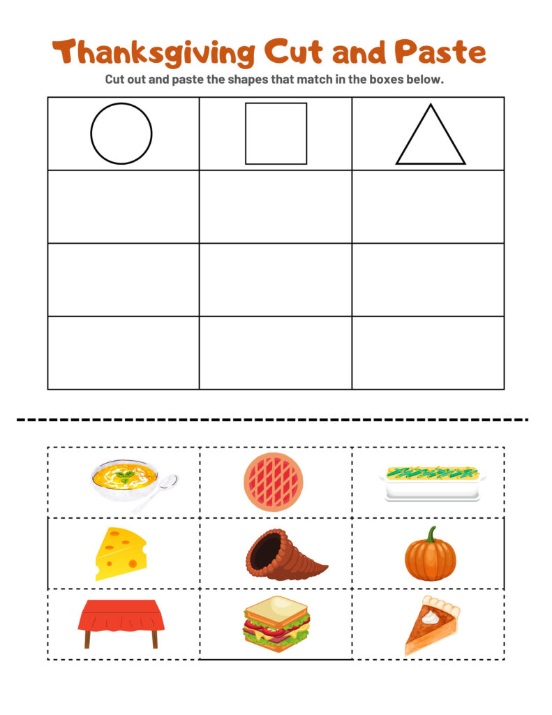 Thanksgiving Prek Worksheets | Lyana Worksheets