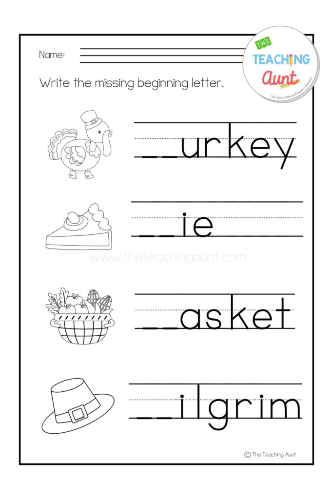 Thanksgiving Cvc Worksheets | Lyana Worksheets
