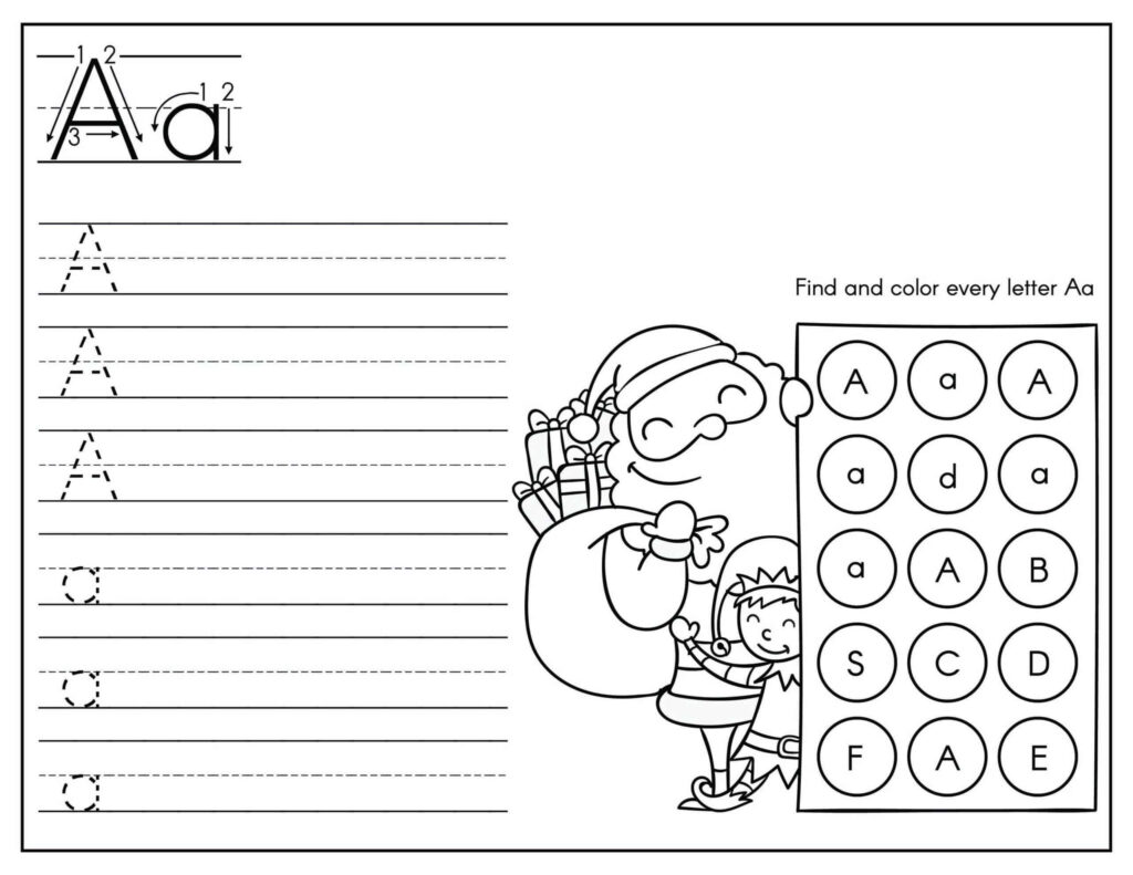 Christmas Alphabet Tracing Worksheets - Kids Activity Zone Inside Free ...