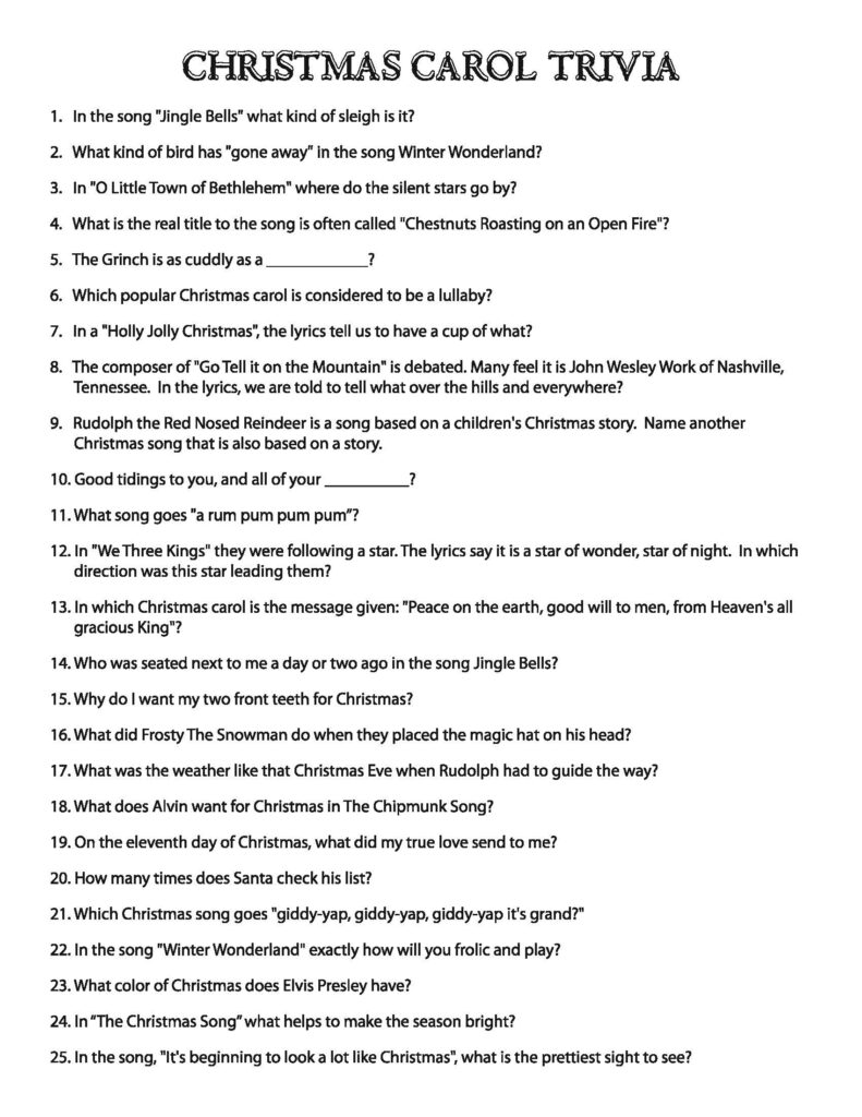Christmas Carol Brain Teasers Worksheets | Lyana Worksheets