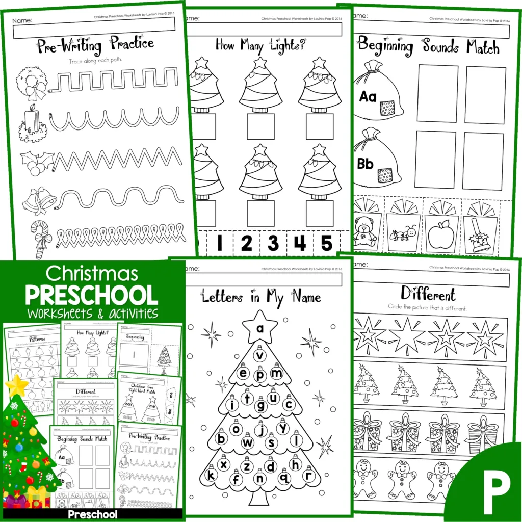 Pre-K Worksheets Christmas | Lyana Worksheets